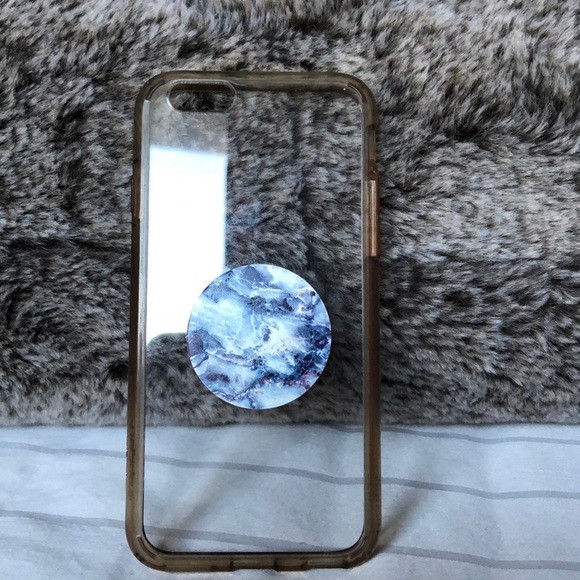 Other | Clear Iphone 6s Case With Marble Pop Socket | Poshmark